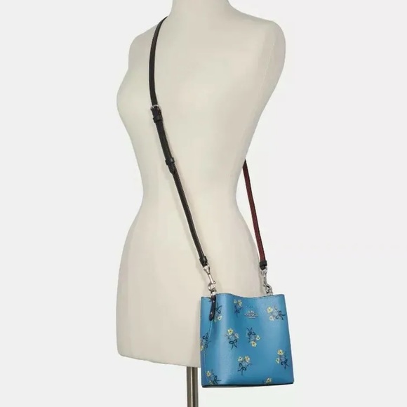 Coach | Bags | Coach Mini Floral Bucket Bag Blue New With Tags ...